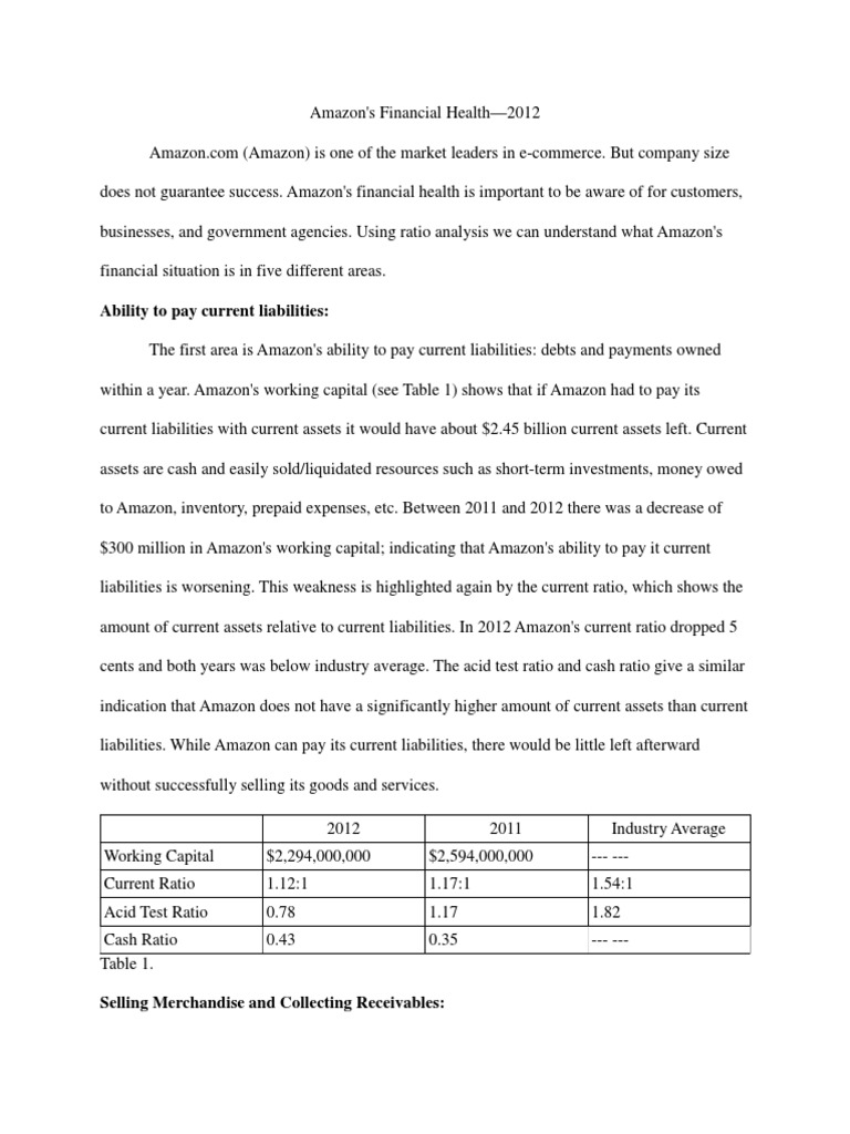 Amazon Financial Analysis 2012 Report | PDF | Revenue | Dividend