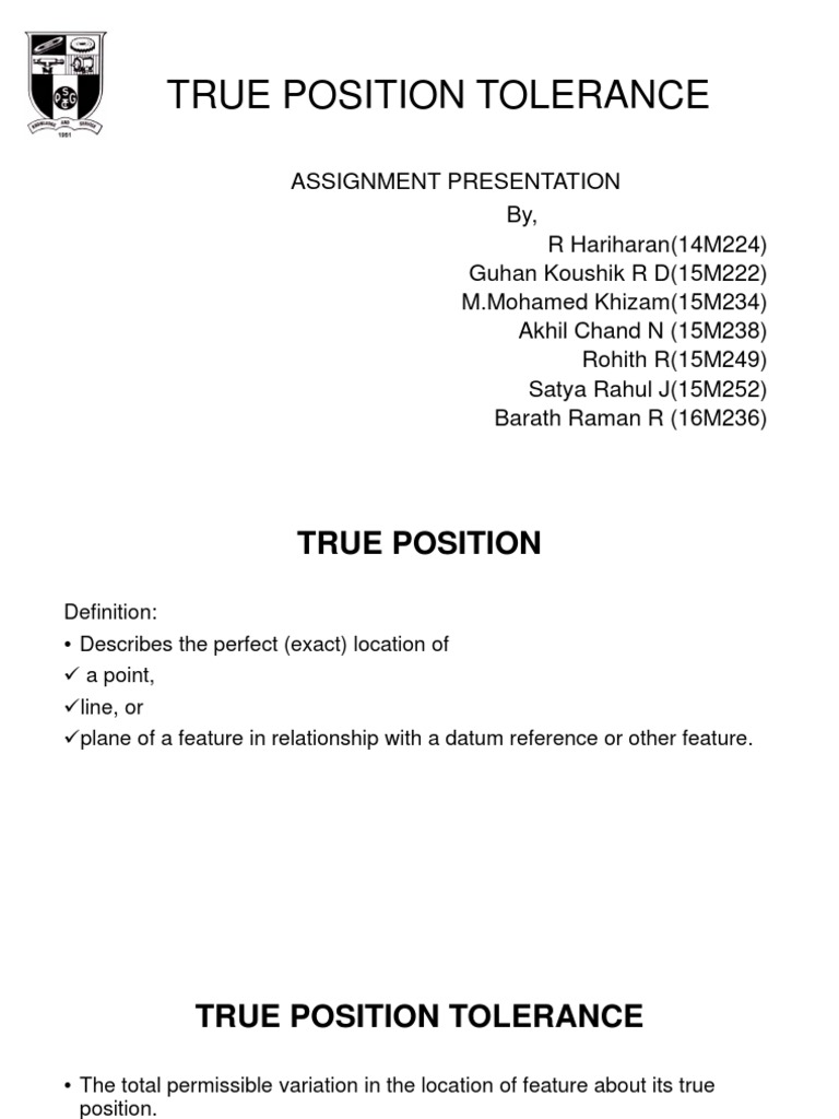 Analyzing True Position Tolerancing and Types of Position Tolerance for ...