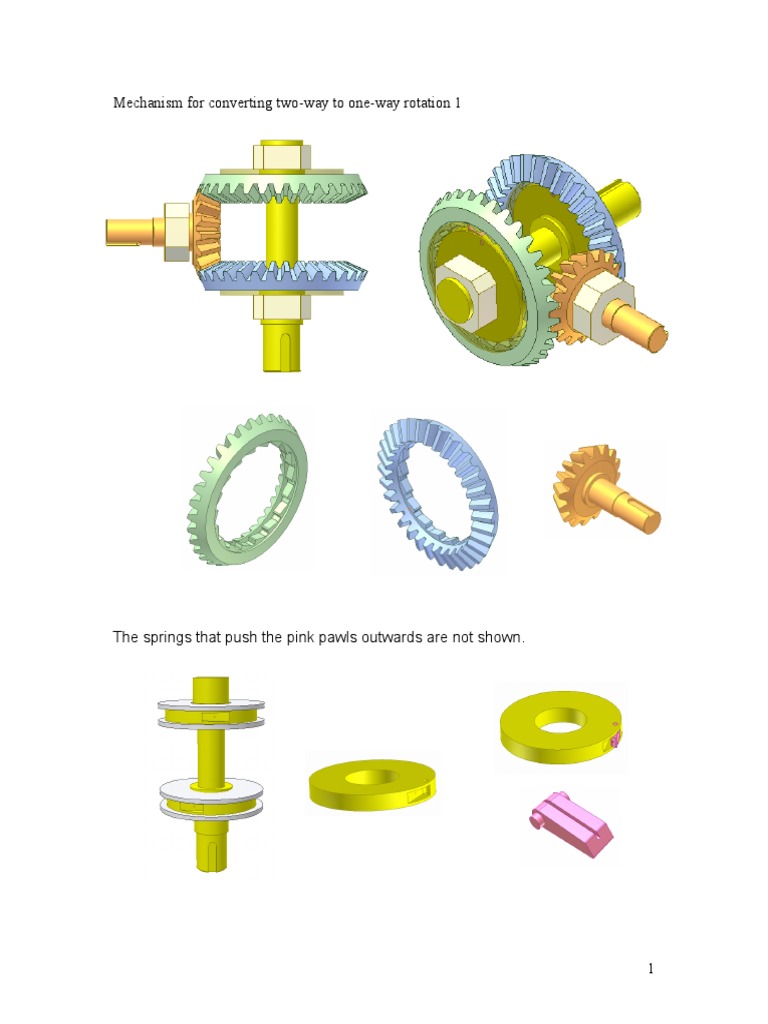 Mechanism For Converting Two-Way To One-Way Rotation 1 | PDF