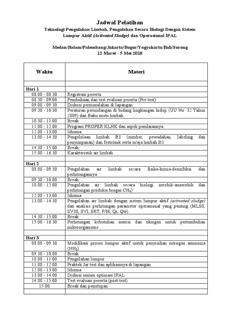 Rundown Pelatihan | PDF