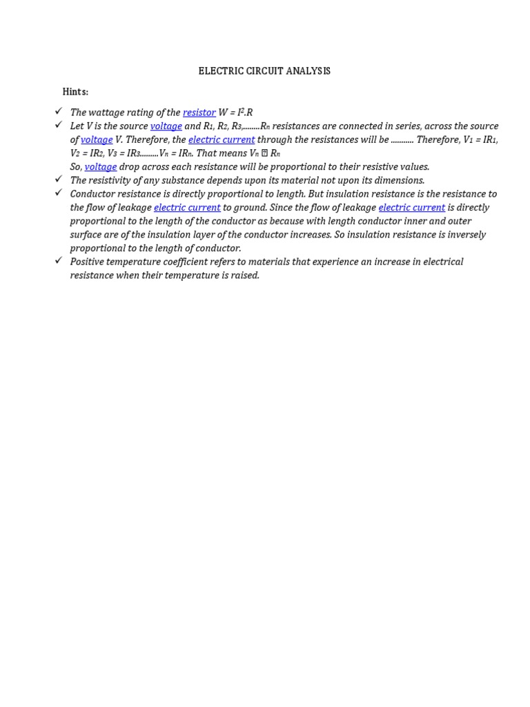 Electric Circuit Analysis | PDF