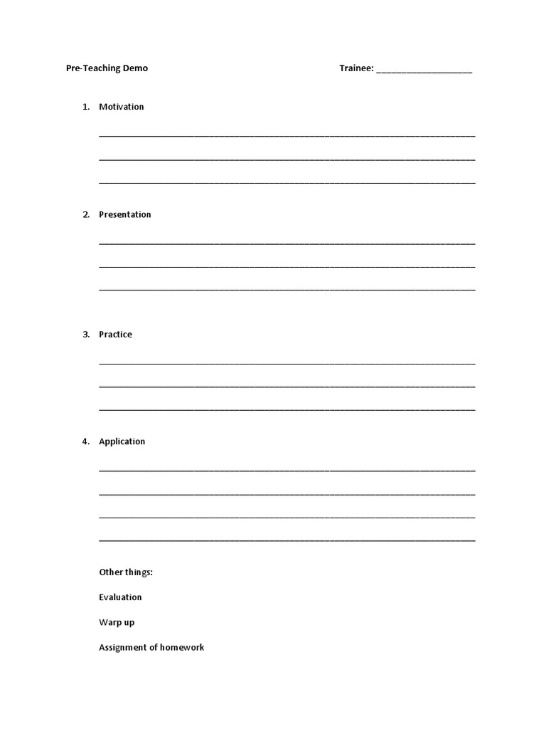 Teaching Demo Criteria | PDF