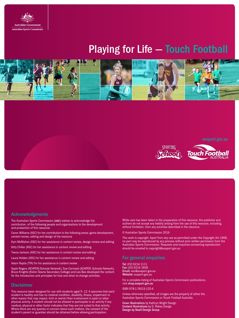 Touch Football Play For Life | PDF | Touchdown | Defender (Association ...