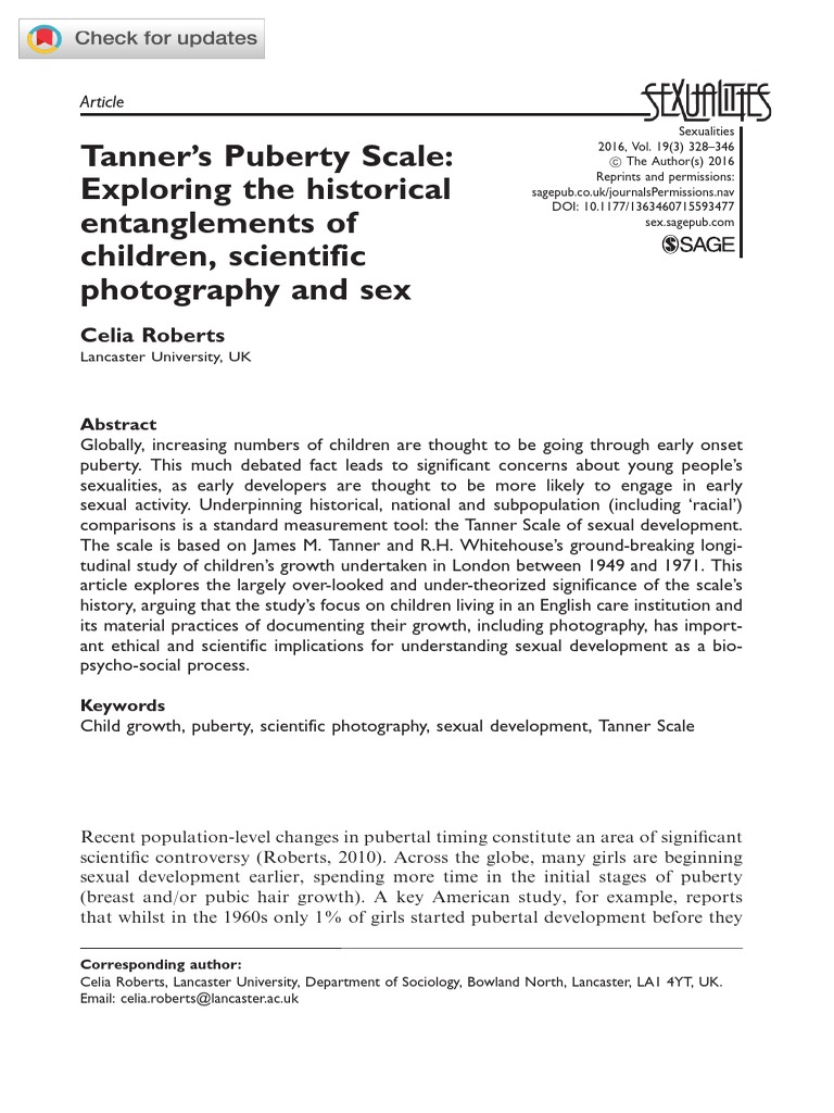 Tanner Scale | PDF | Puberty | Psychology