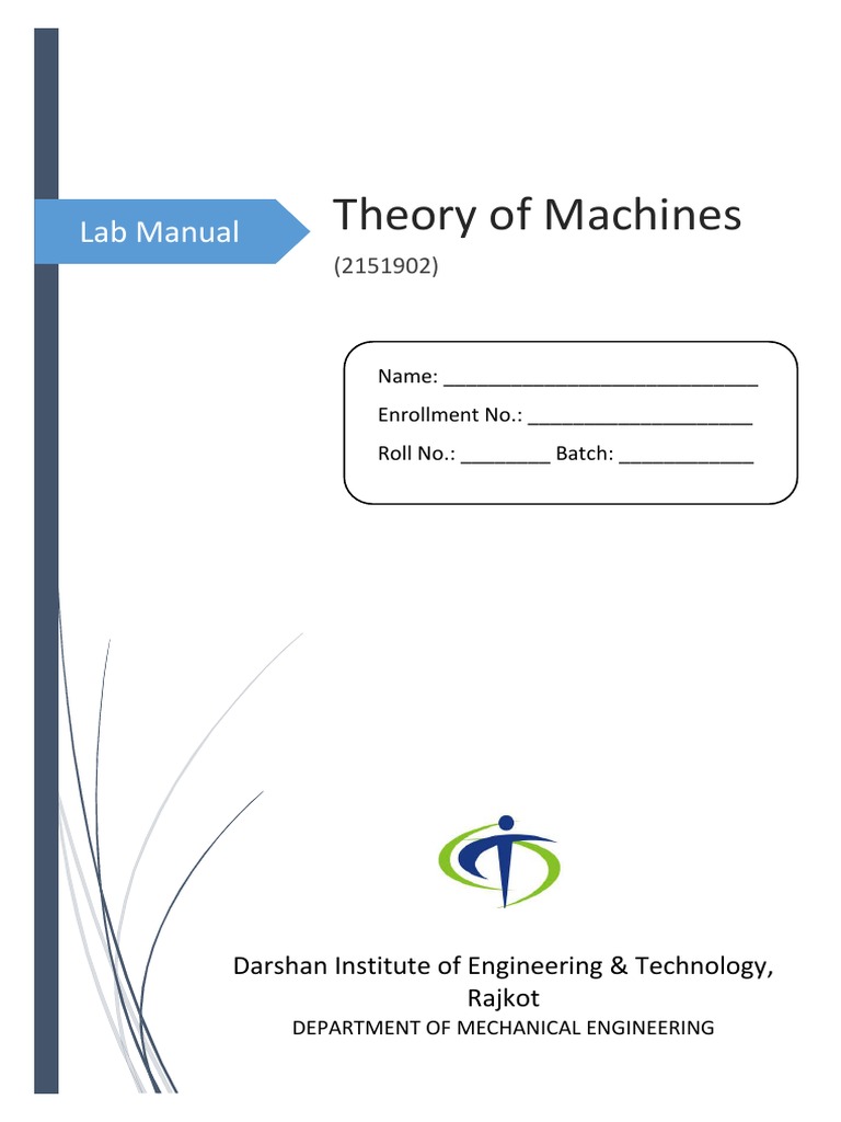 Theory of Machines Lab Manual 10122015 030654AM | PDF | Rotation Around ...