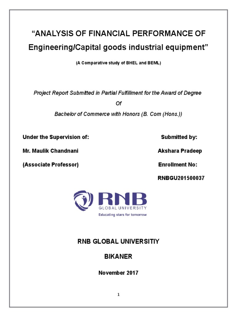 Analysis of Financial Performance of Engineering/Capital Goods ...