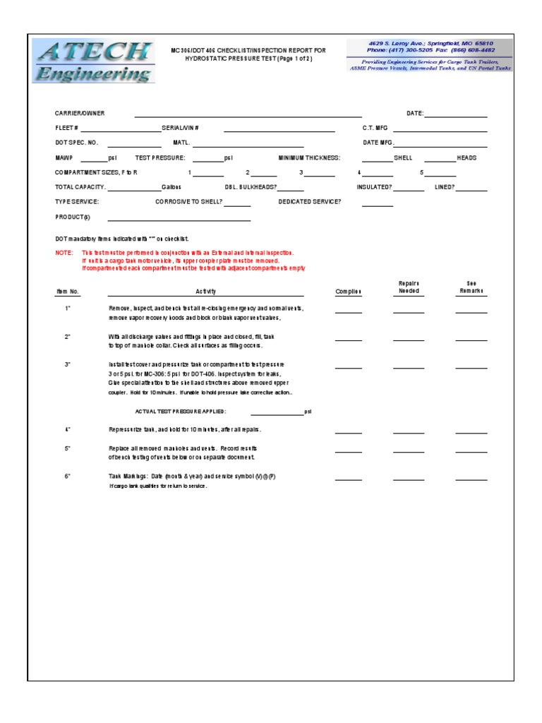 Hydro Test Form | Download Free PDF | Nature