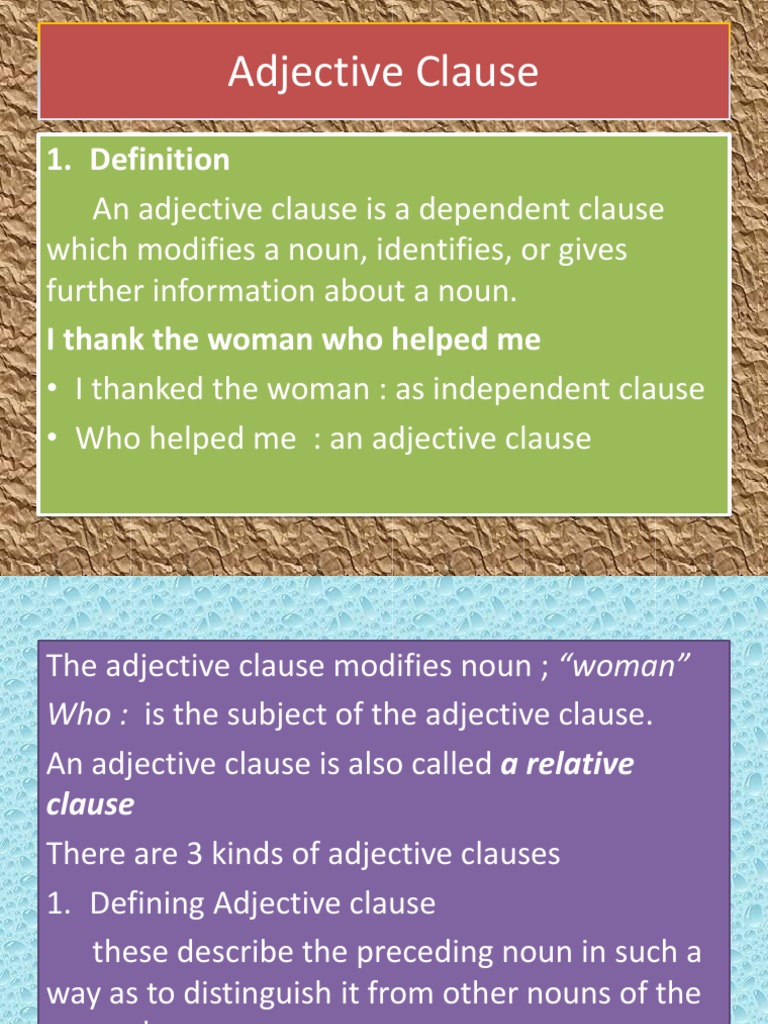 Adjective Clause | Download Free PDF | Adjective | Noun