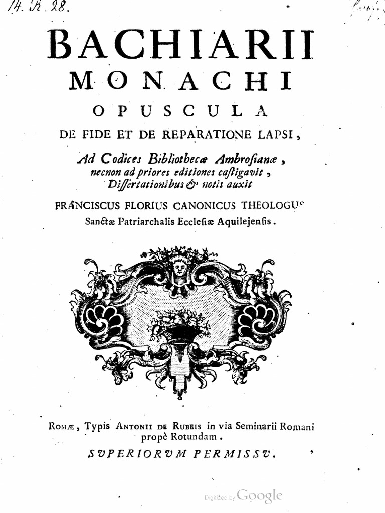Bachiarii Monachi Opuscula | PDF