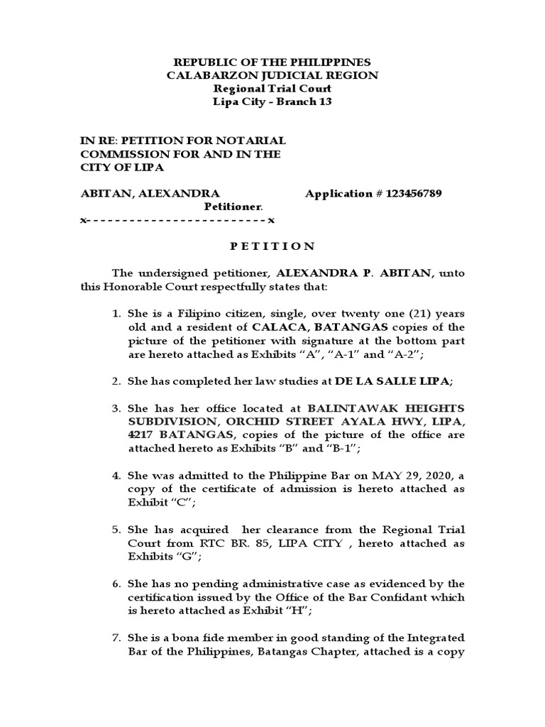 Petition For Notarial Commission | PDF | Notary Public | Common Law