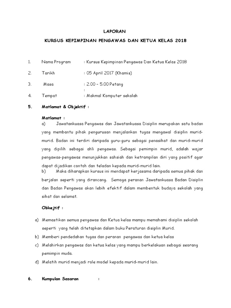 Laporan Kursus Kepimpinan | PDF