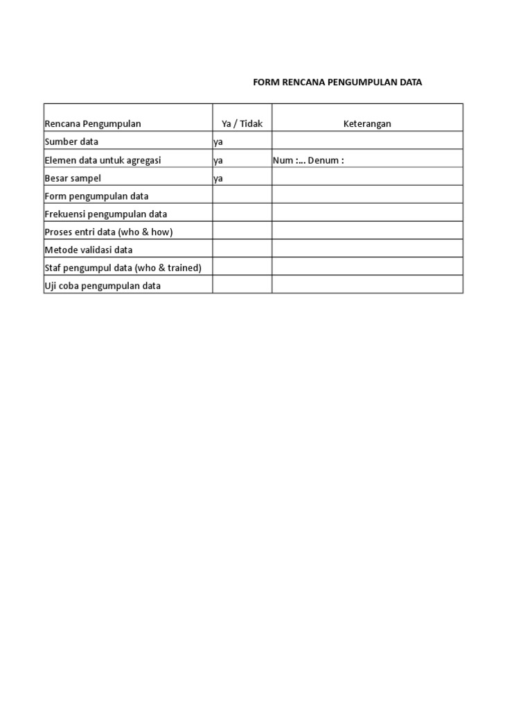 Form Pengumpulan Data | PDF