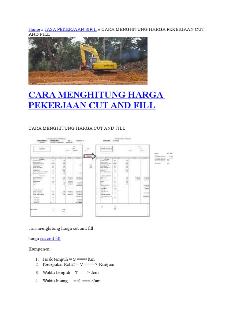 Cara Menghitung Pekerjaan Cut & Fill | PDF