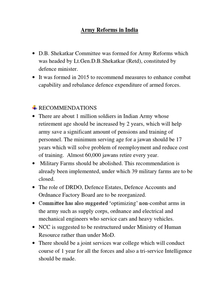 Army Reforms | PDF