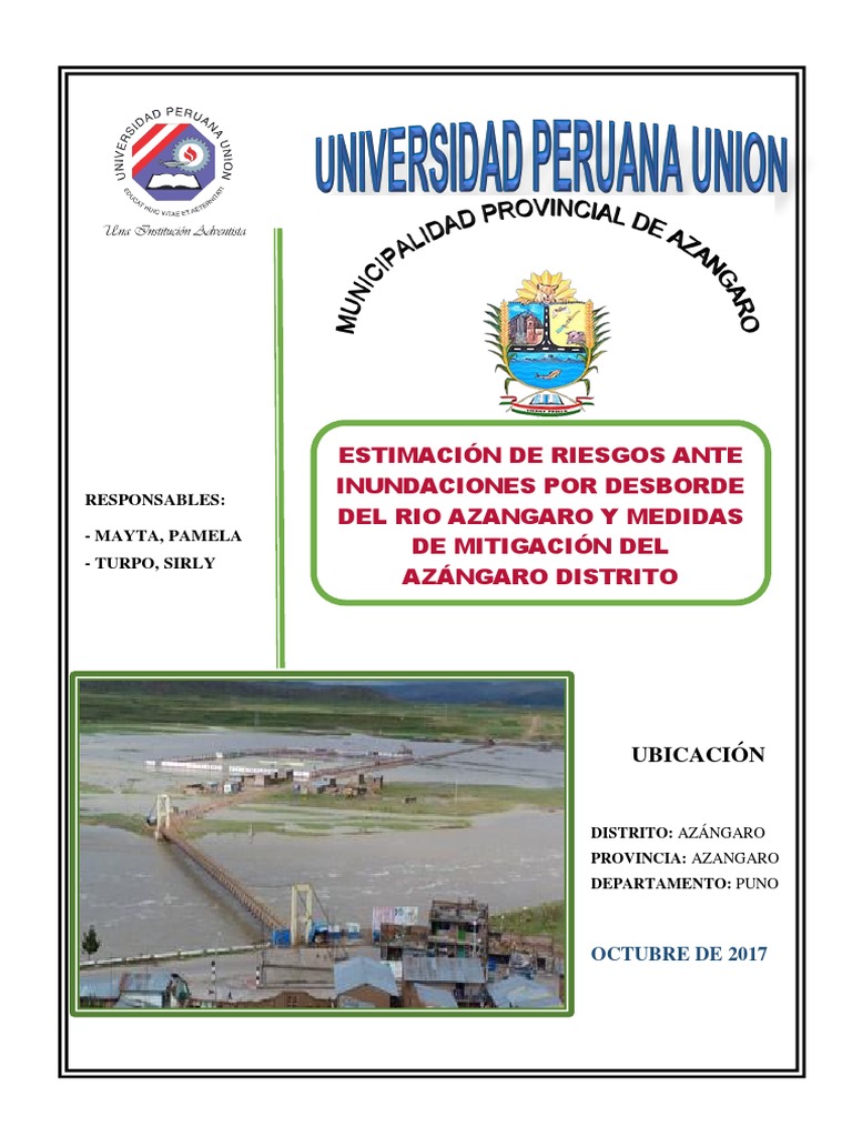 Estimación de Riesgo Por Desborde Del Rió Azangaro - Puno | PDF | Cuenca de drenaje | Río