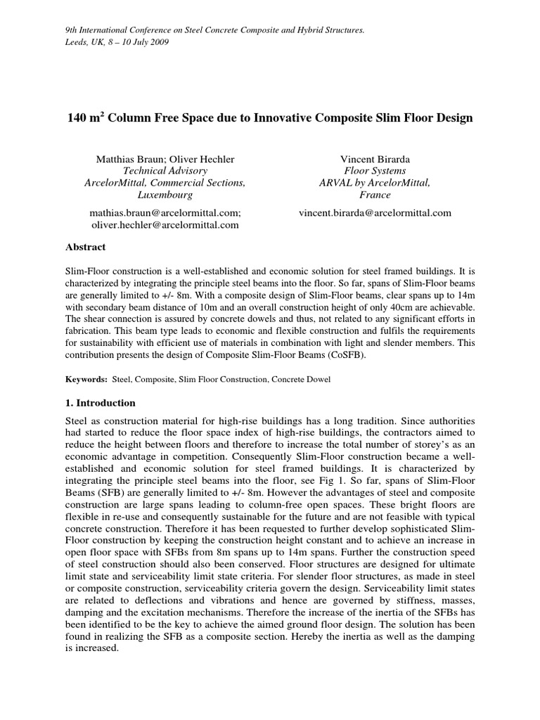 Innovative Composite Slim Floor Design PDF | PDF | Bending | Beam ...
