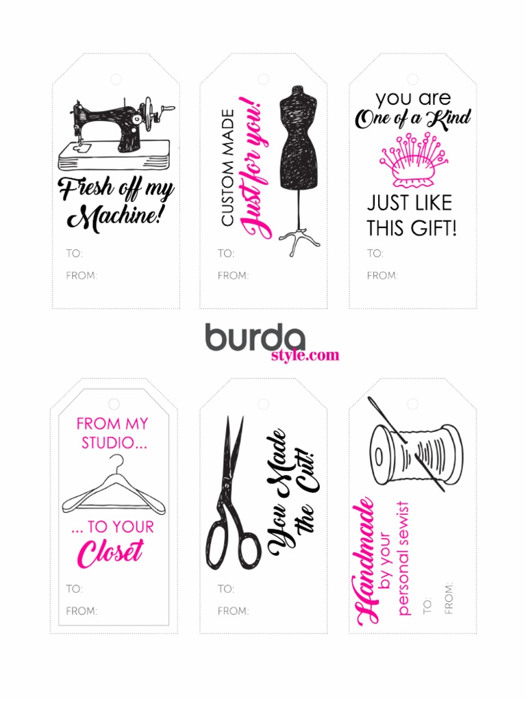 Burda Printable Gift Tags | PDF
