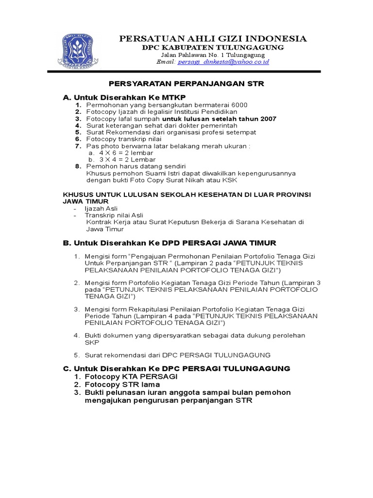 Syarat Perpanjangan STR | PDF