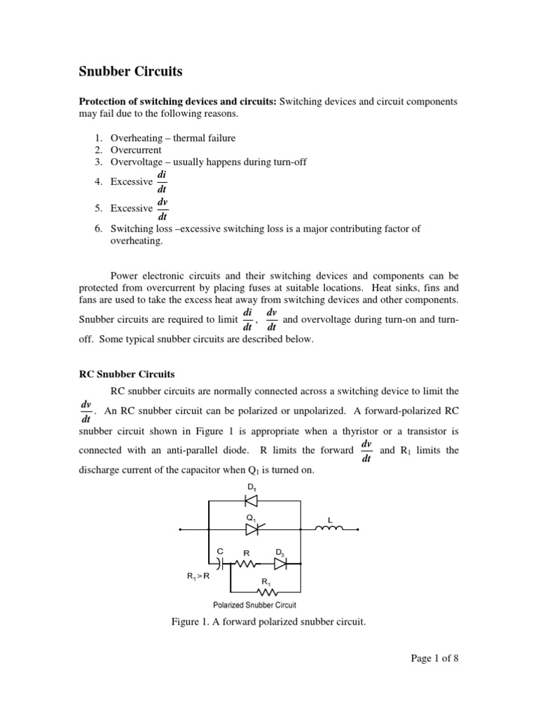 Snubber Circuits | PDF | Bipolar Junction Transistor | Electronic Circuits