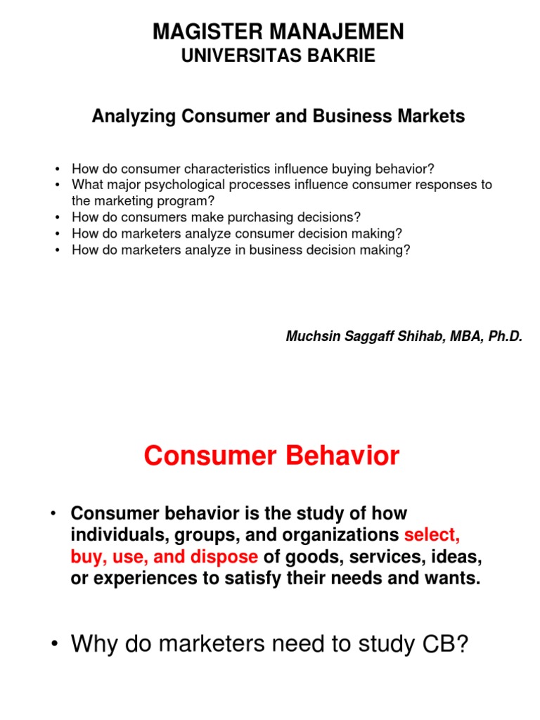 MM UB Marketing Week 5 2017-2018 | PDF | Consumer Behaviour | Motivation
