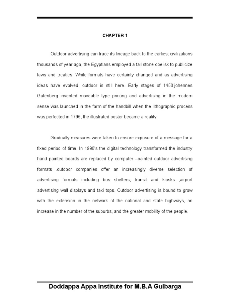 Doddappa Appa Institute For M.B.A Gulbarga | PDF | Advertising | Survey ...