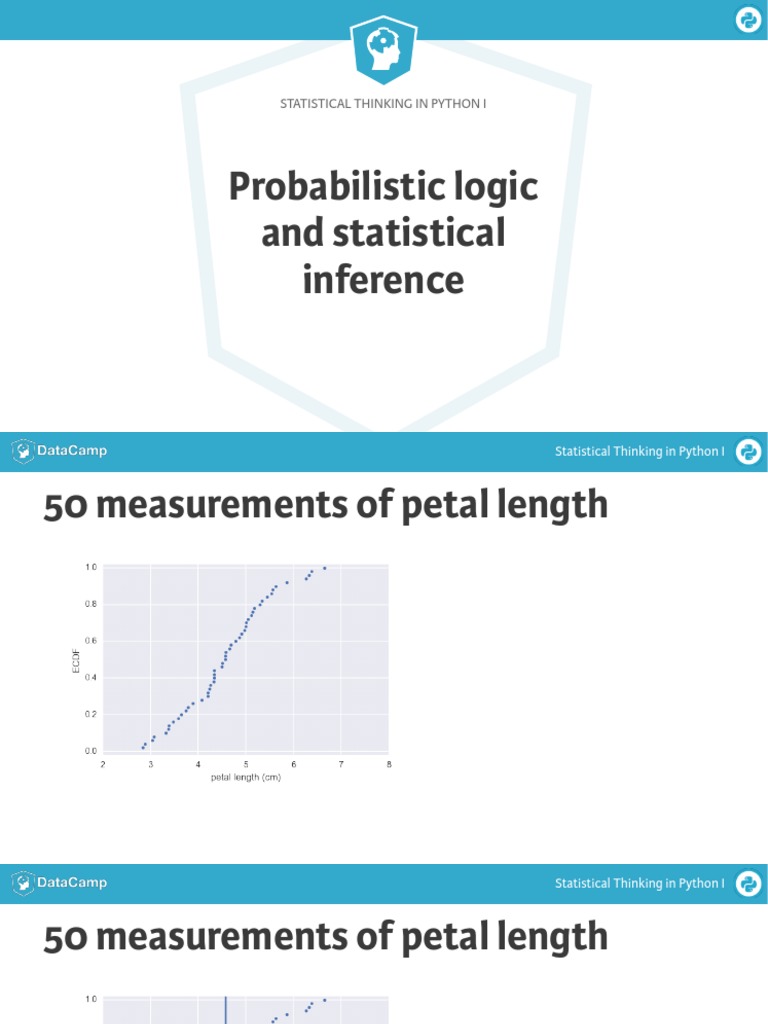 Statistical Thinking in Python I: Probabilistic Logic and Statistical ...