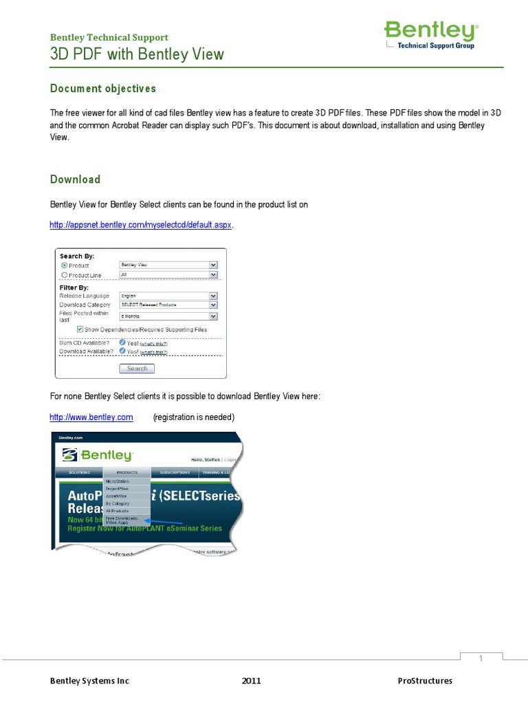 3D PDF With Bentley View | PDF