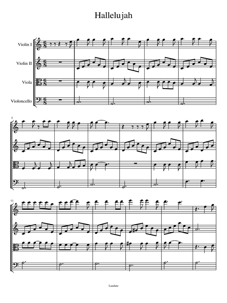Partitura Aleluya para Violin | PDF | Chordophones | Baroque Music