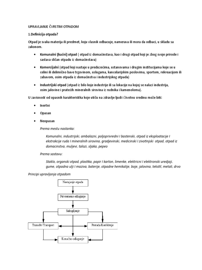 UPRAVLJANJE ČVRSTIM OTPADOM | PDF