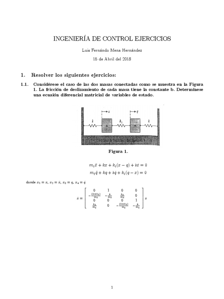 Ejercicios de Ing. de Control | PDF | Cantidades fisicas | Naturaleza