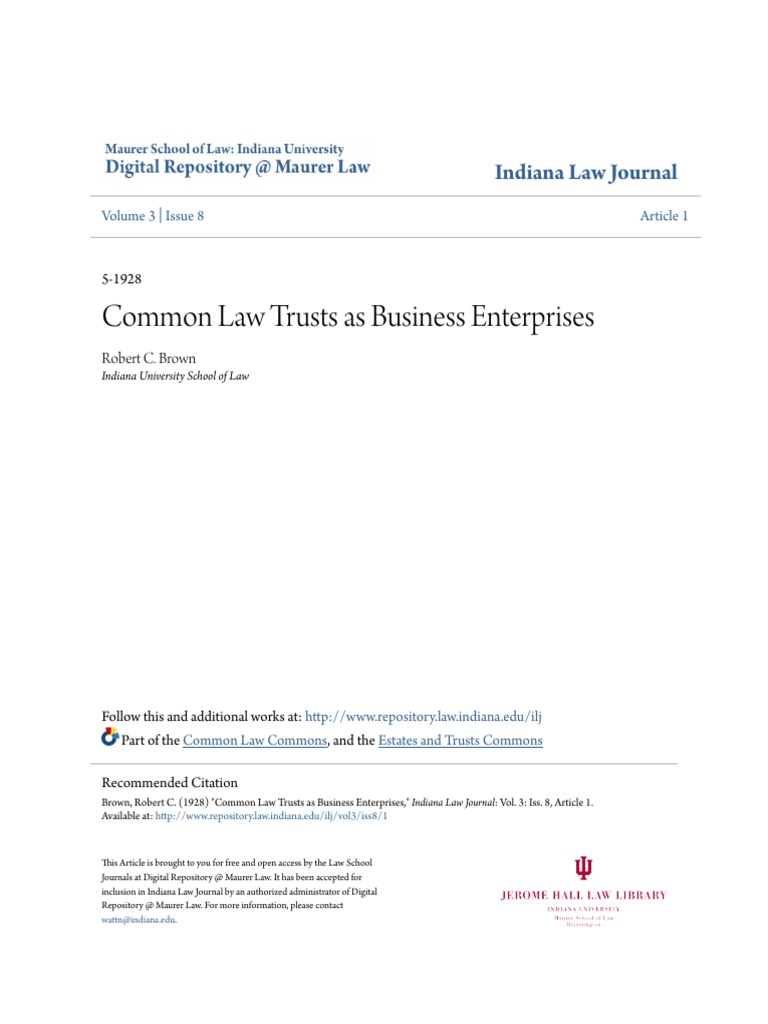 Common Law Trusts in Business Use | PDF | Trust Law | Partnership