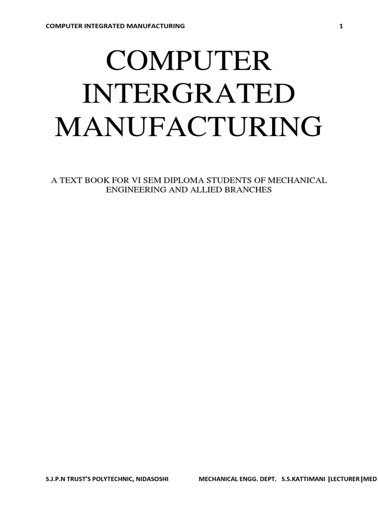 1.cim Text Book | PDF | Automation | Numerical Control
