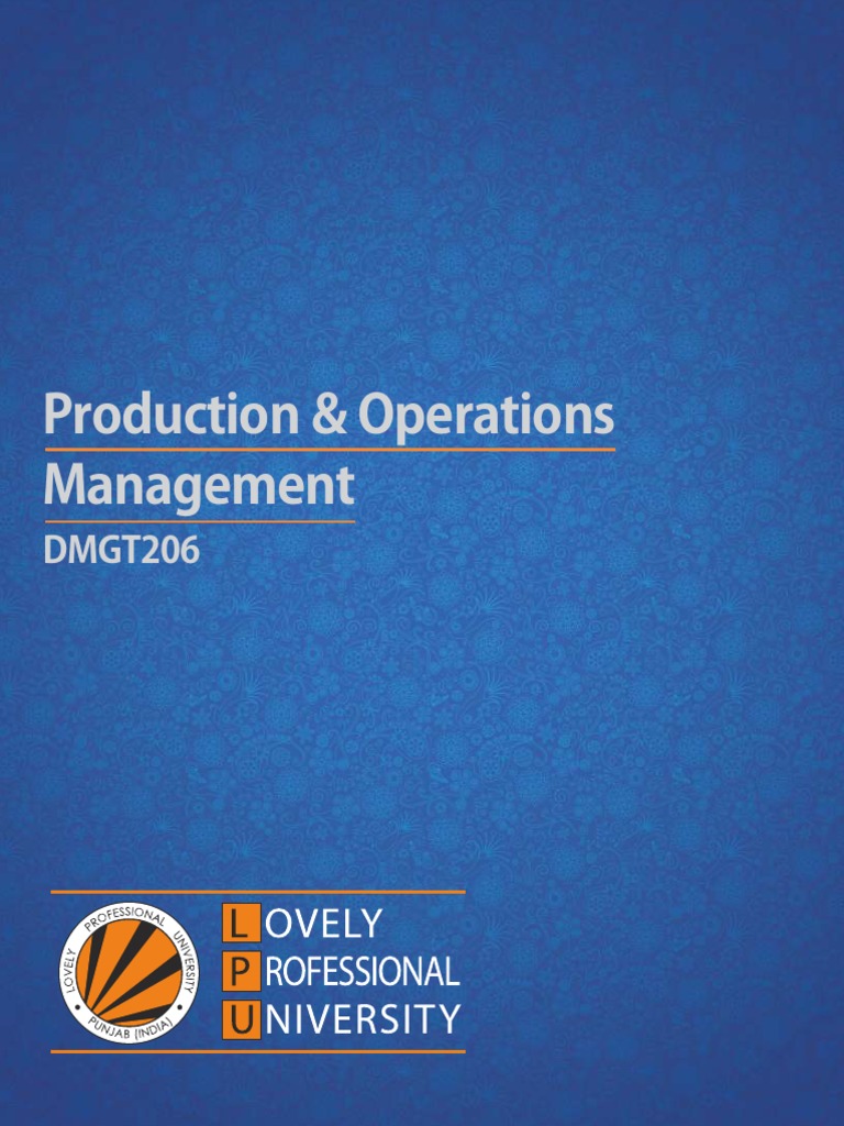 Dmgt206 Production and Operations Management | Download Free PDF ...