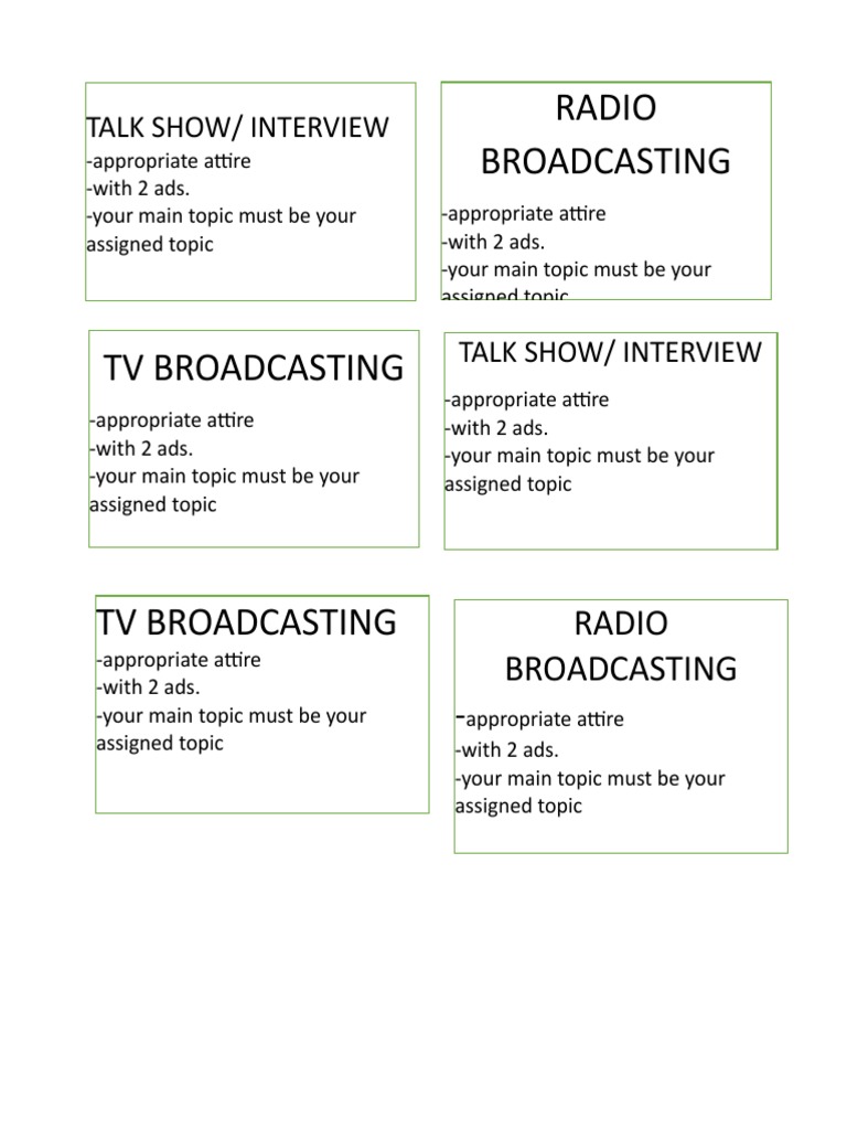 Radio Broadcasting: Talk Show/ Interview | PDF