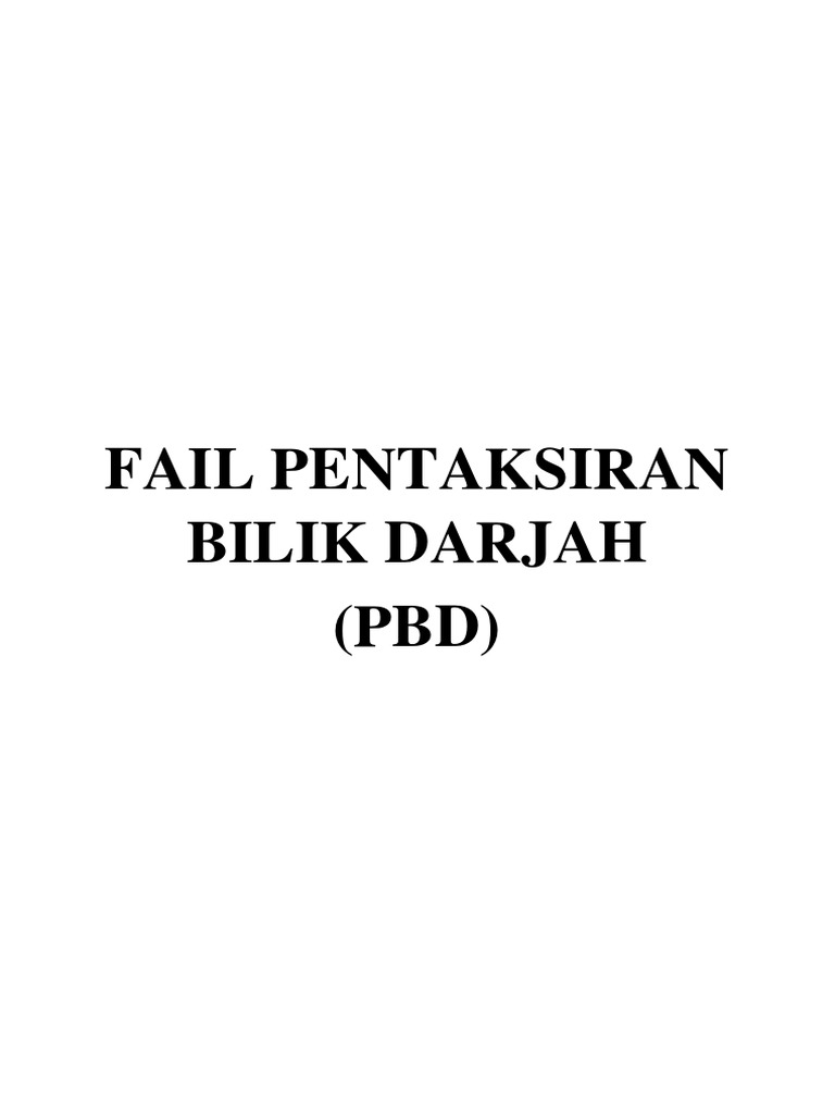 Fail Pentaksiran Bilik Darjah | PDF