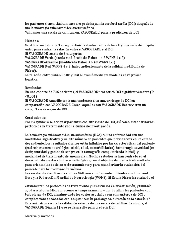 Scala Vasograde | PDF | Ciencias de la Salud | Especialidades Medicas