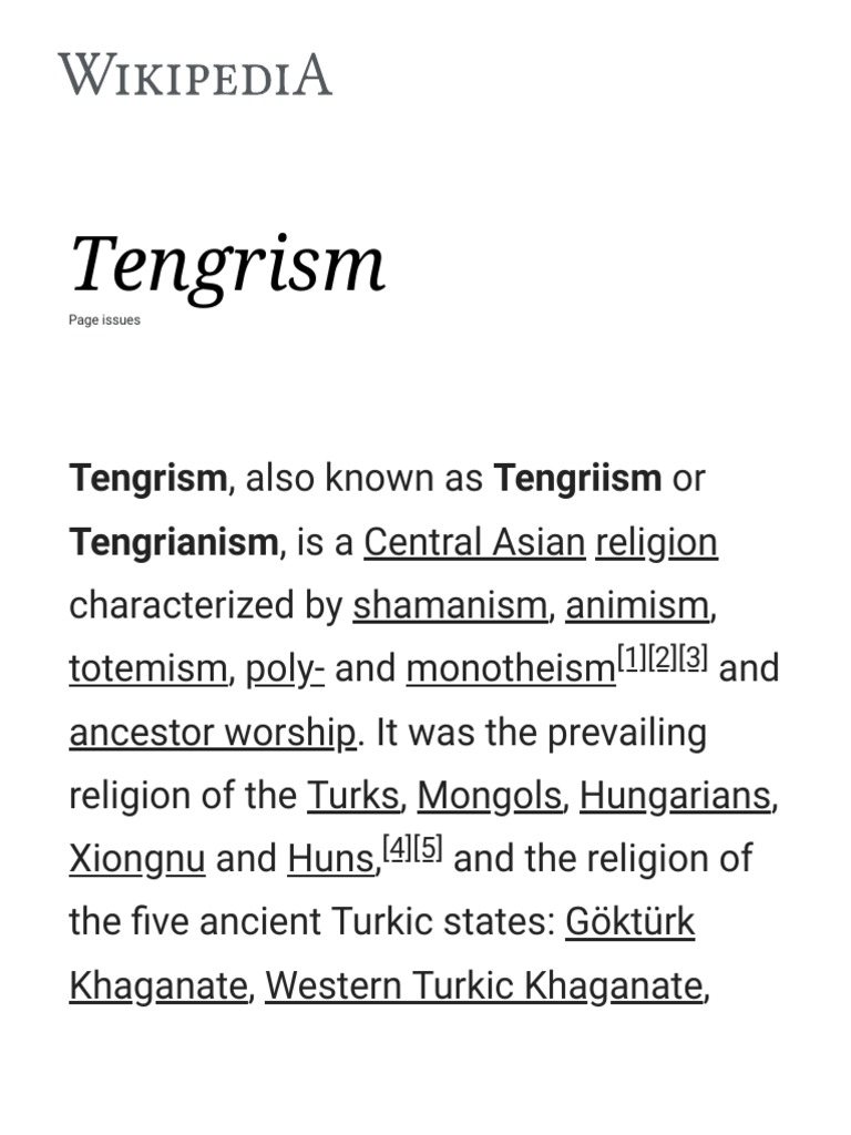 Tengrism - Wikipedia | Download Free PDF | Mongols | Eastern Europe