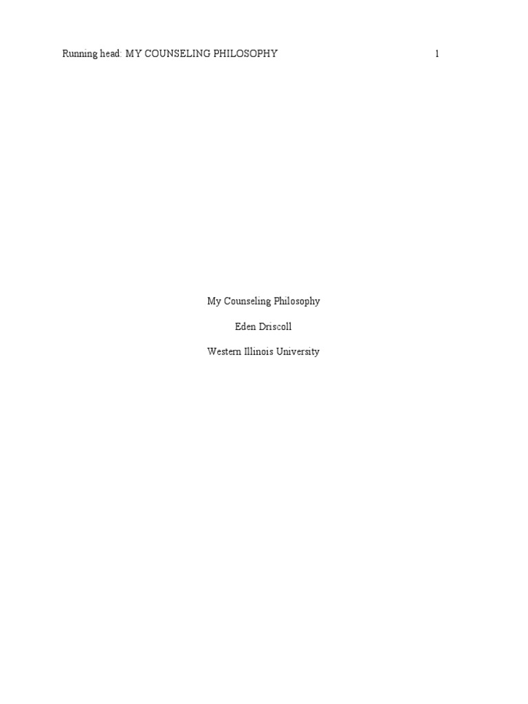 Counseling Philosophy Pdf Psychotherapy Thought