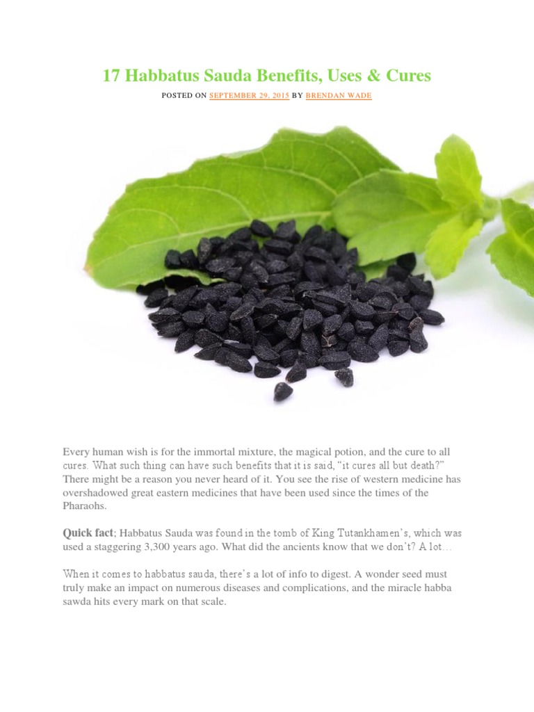 17 Habbatus Sauda Benefits | Download Free PDF | Inflammation | Arthritis