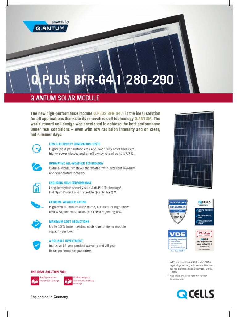 Hanwha Q Cells Data Sheet Qplus Bfr-g4.1 280-290 2016-08 Rev01 Na Print ...