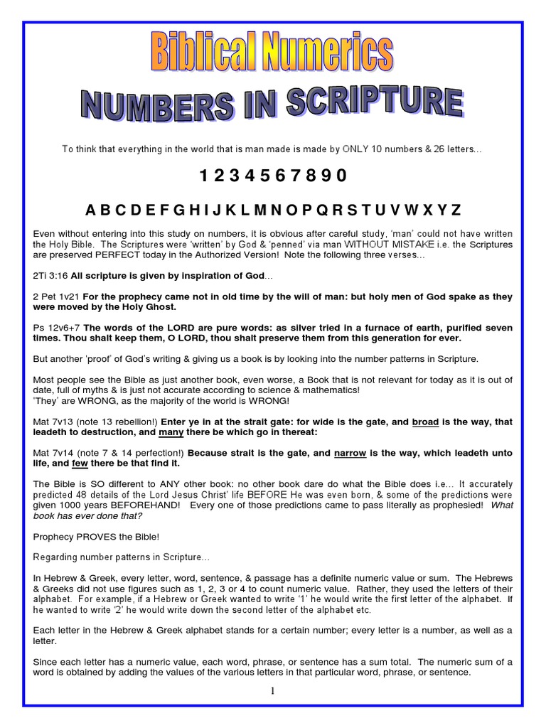Biblical Numerics - Numbers in Scripture | PDF | God In Mormonism | Gentile