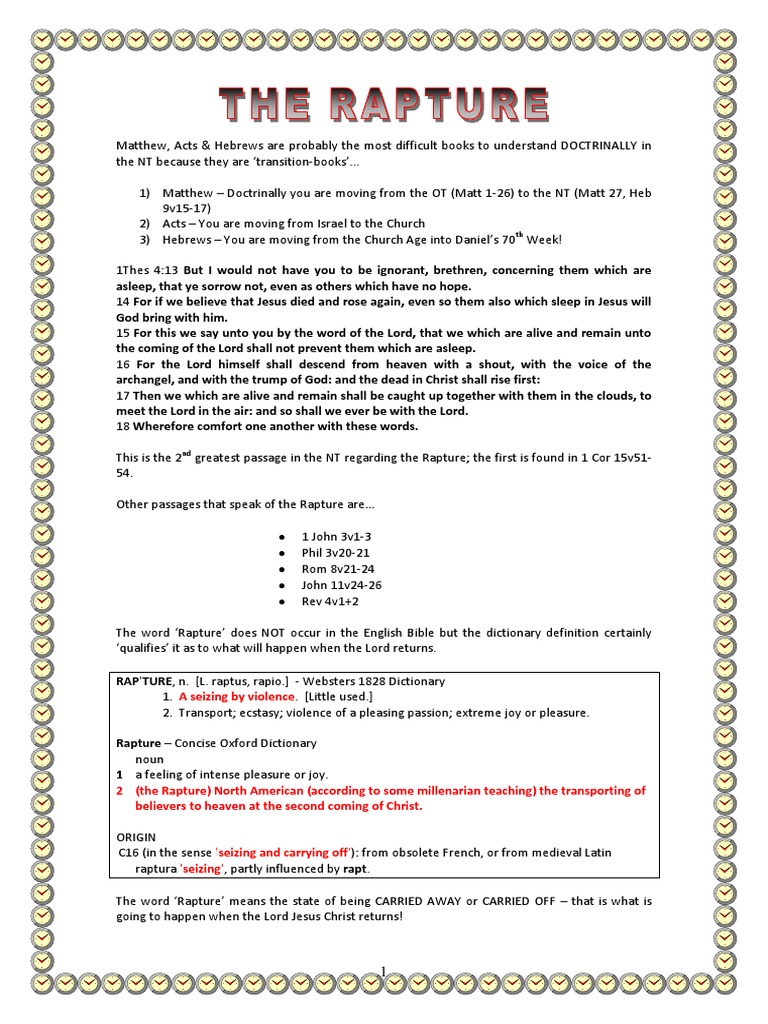 The Rapture | Download Free PDF | Rapture | Last Judgment