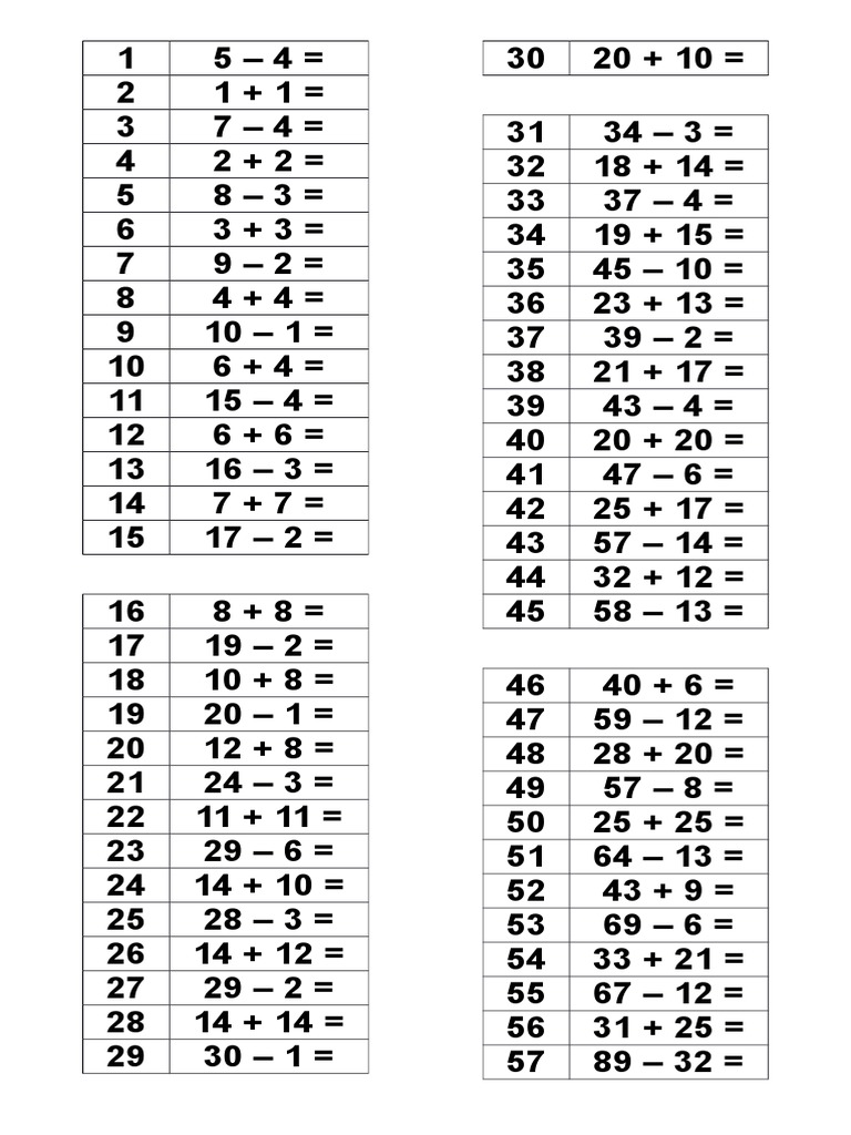 Bingo Sumas y Restas | PDF