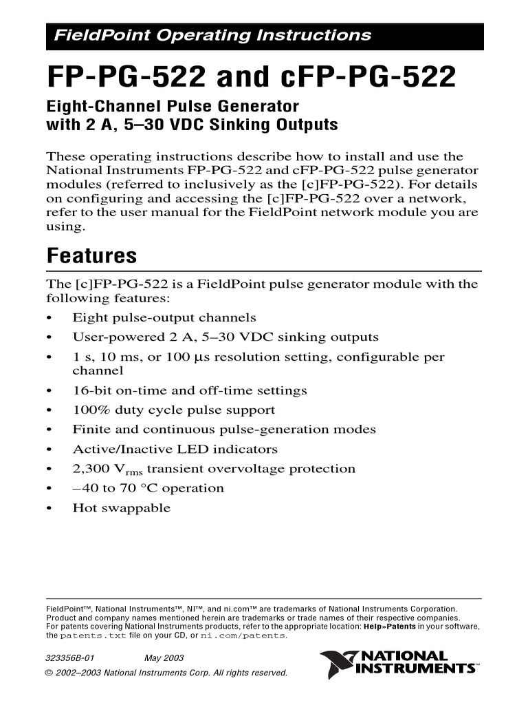 FP-PG-522 and cFP-PG-522: Features | PDF | Electromagnetic ...