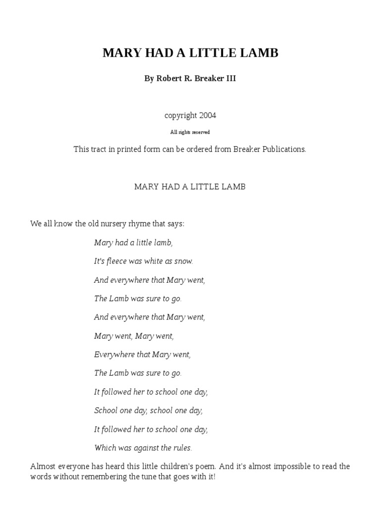 MARY HAD A LITTLE LAMB | Book Of Genesis | Abraham | Free 30-day Trial ...