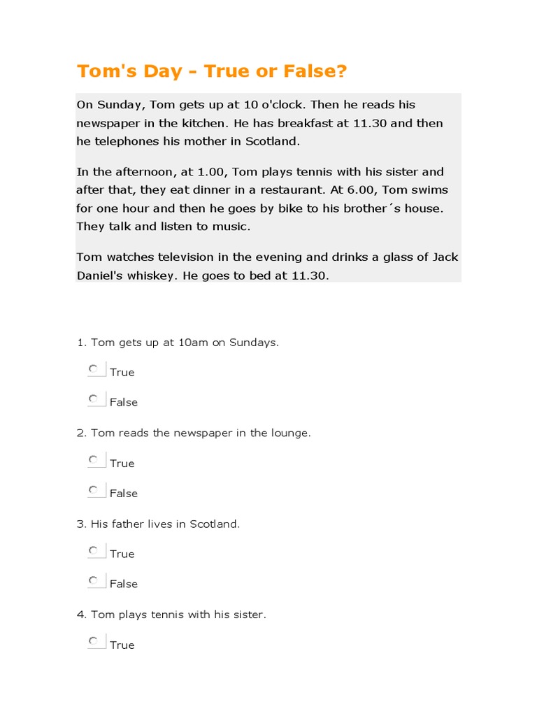 Reading Tom | PDF | Beverages