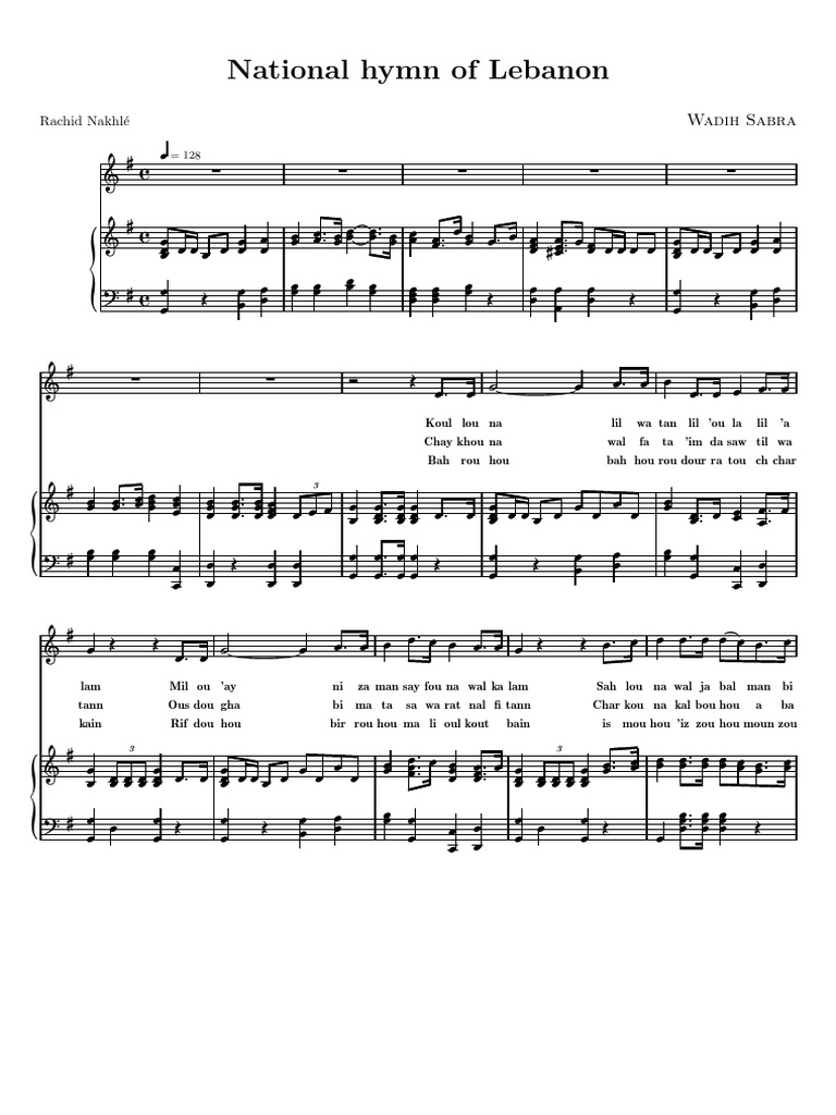 Lebanese National Anthem Lyrics | PDF