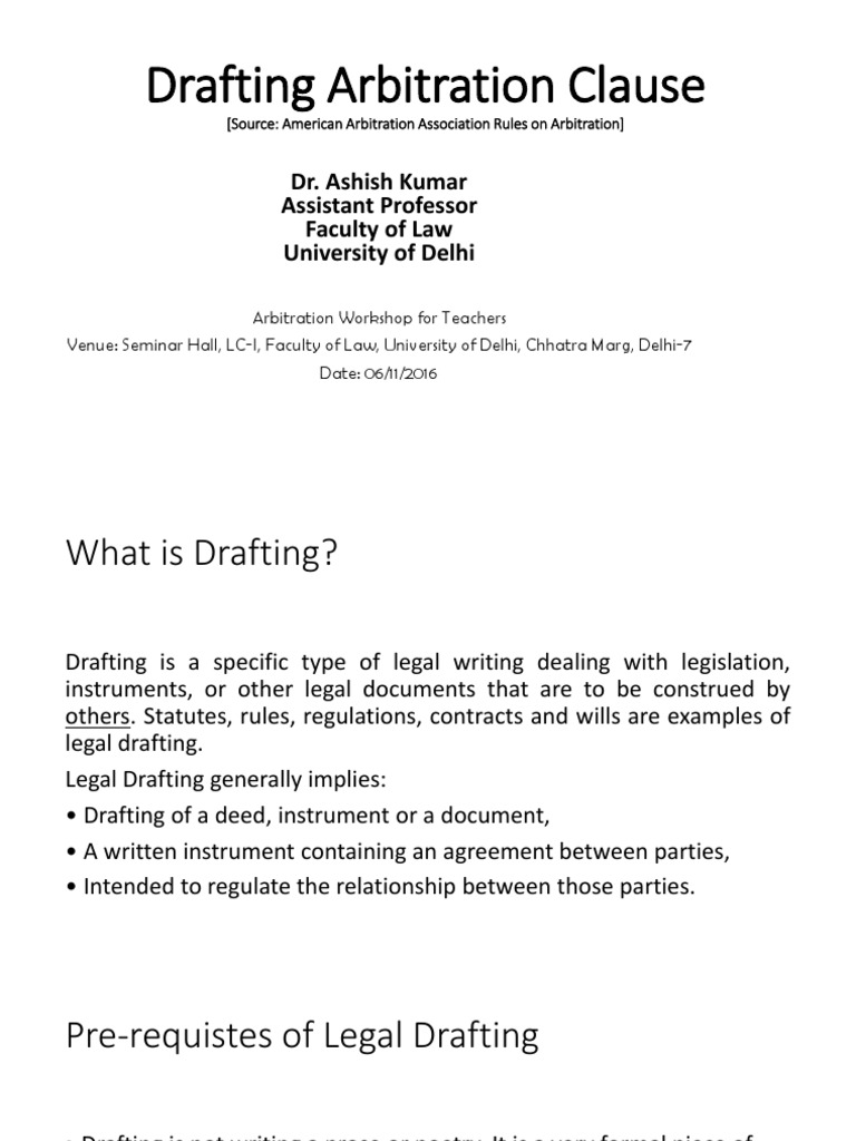 Drafting Arbitration Clause 6th | PDF | Arbitration | Mediation