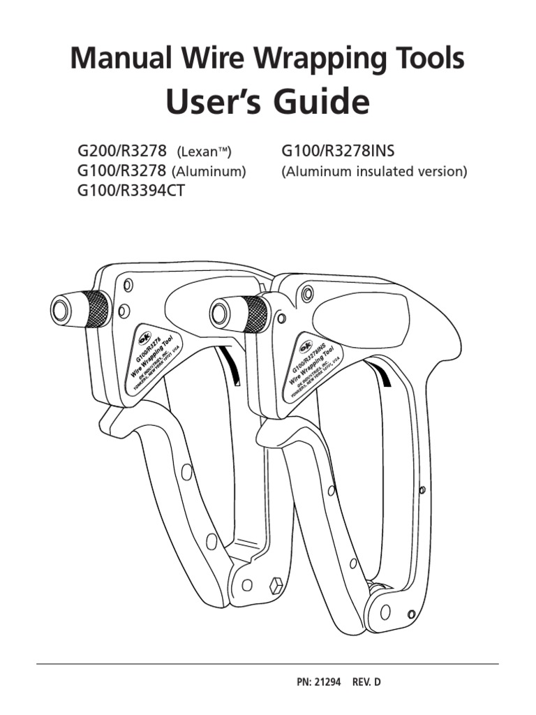 User's Guide: Manual Wire Wrapping Tools | PDF | Manufactured Goods ...