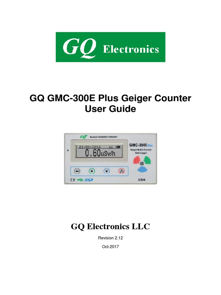 GQ GMC-300E Plus Geiger Counter User Guide | PDF | Calibration | Usb